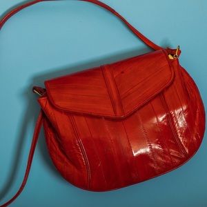 Vintage | Bags | Vintage Candy Red All Leather Saddlebag Purse | Poshmark